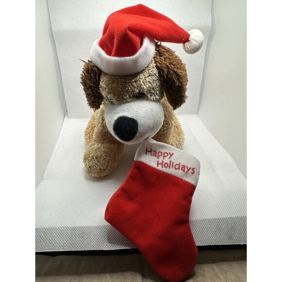 Hallmark | Toys | Hallmark Santa Puppy Plush Stuffed Animal Gift Card ...